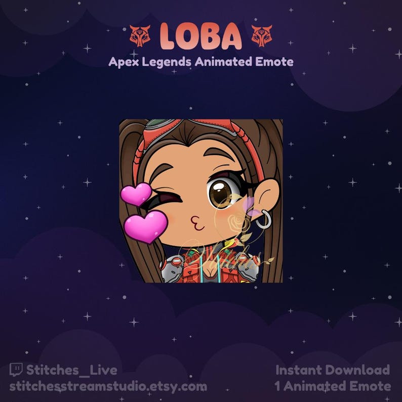 Apex Legends Loba Cherry Bomb Kiss Animated Twitch Emote | Streamer ...