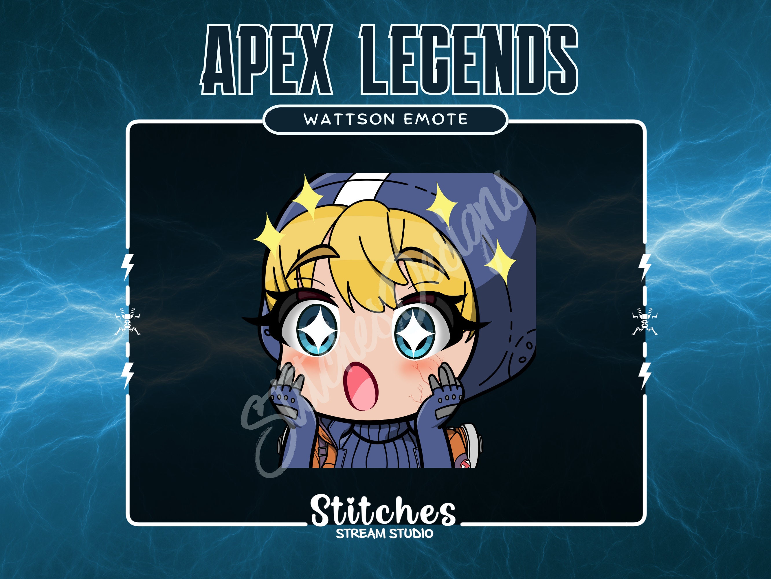 Wattson Shock Chibi Emote Apex Legends for Twitch Streamers Discord ...