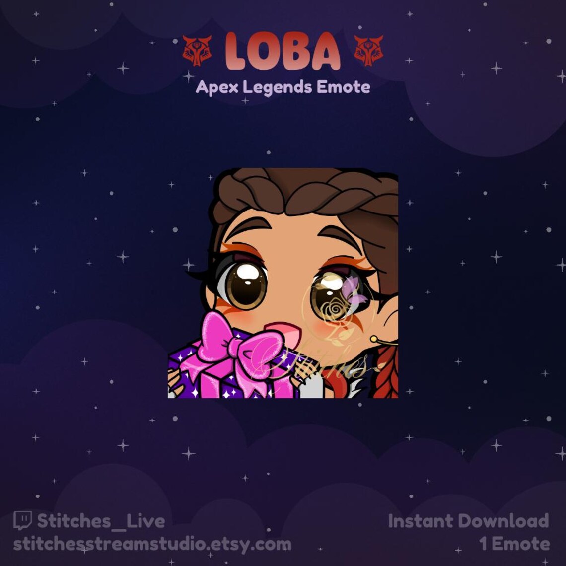 Apex Legends Loba Pink Gift Box Twitch Emote | Streamer, Streaming ...