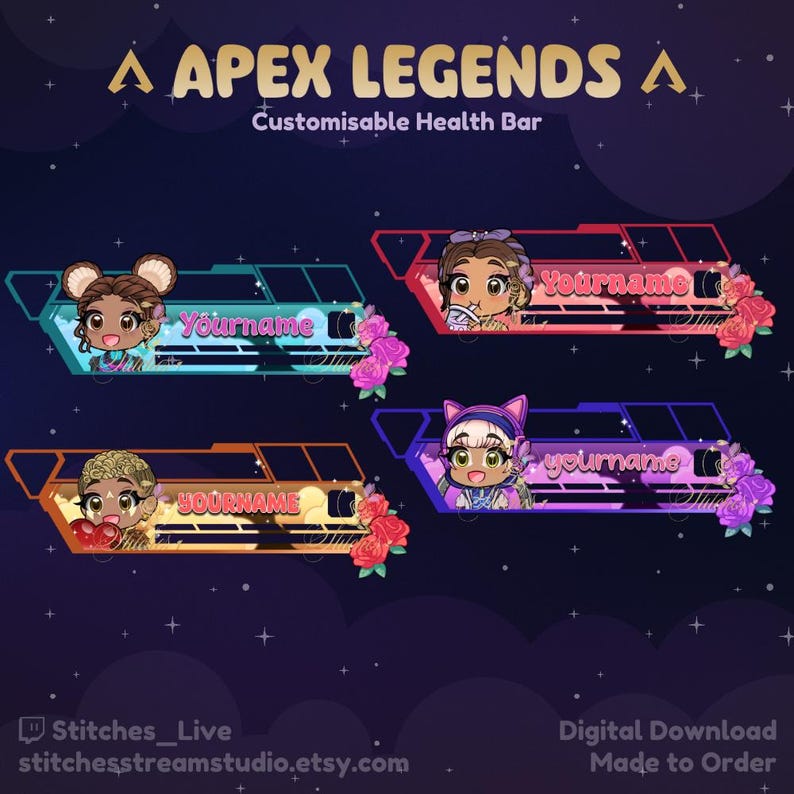 Apex Legends Static Customisable Health Bar Overlay | Streamer ...