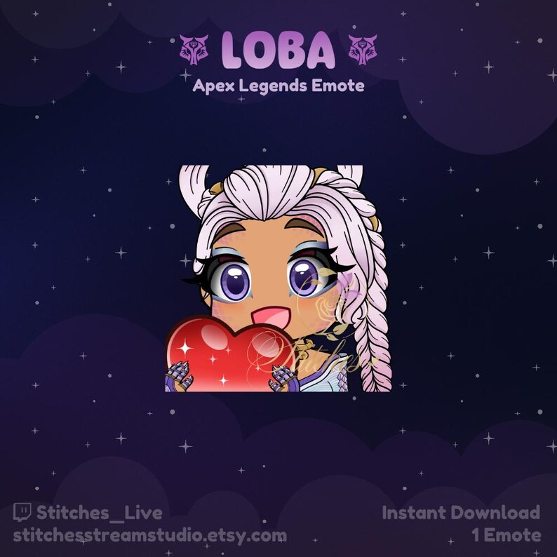 Apex Legends Loba Lunar Goddess Heart Twitch Emote | Streamer ...