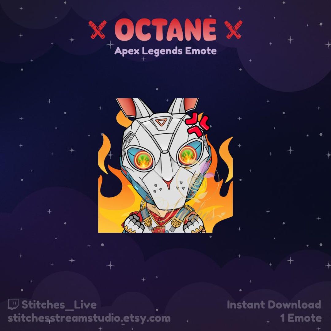 Apex Legends Octane Lucky Rabbit Rage Flames Twitch Emote | Streamer ...