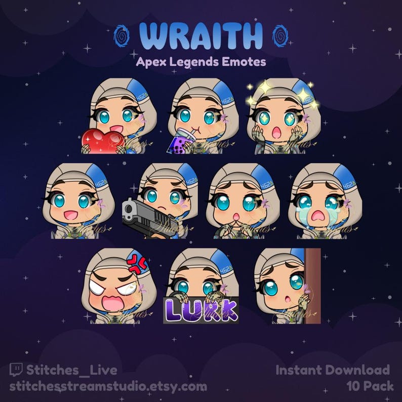 Apex Legends Wraith Void Shifter Twitch Emote Pack | Streamer ...
