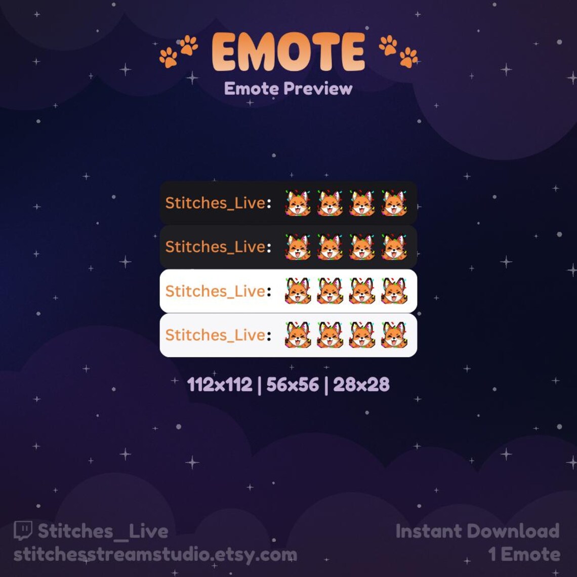 Cute Red Fox Cheer Hype Twitch Emote | Streamer, Streaming Assets ...