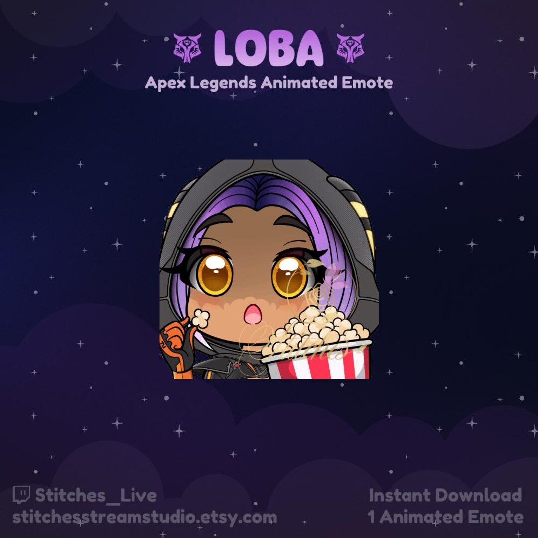 Apex Legends Loba Heat Shade Popcorn Animated Twitch Emote | Streamer ...