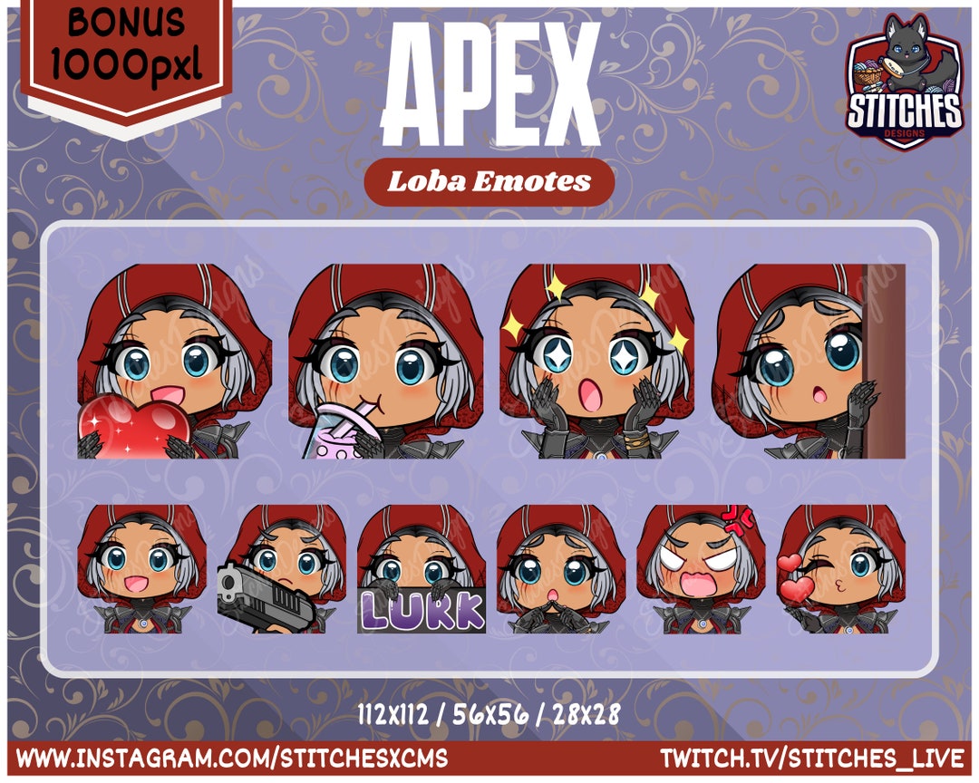 Apex Legends Loba Lycan Hunter Chibi Pre-made Emote Pack, Loba Emotes ...