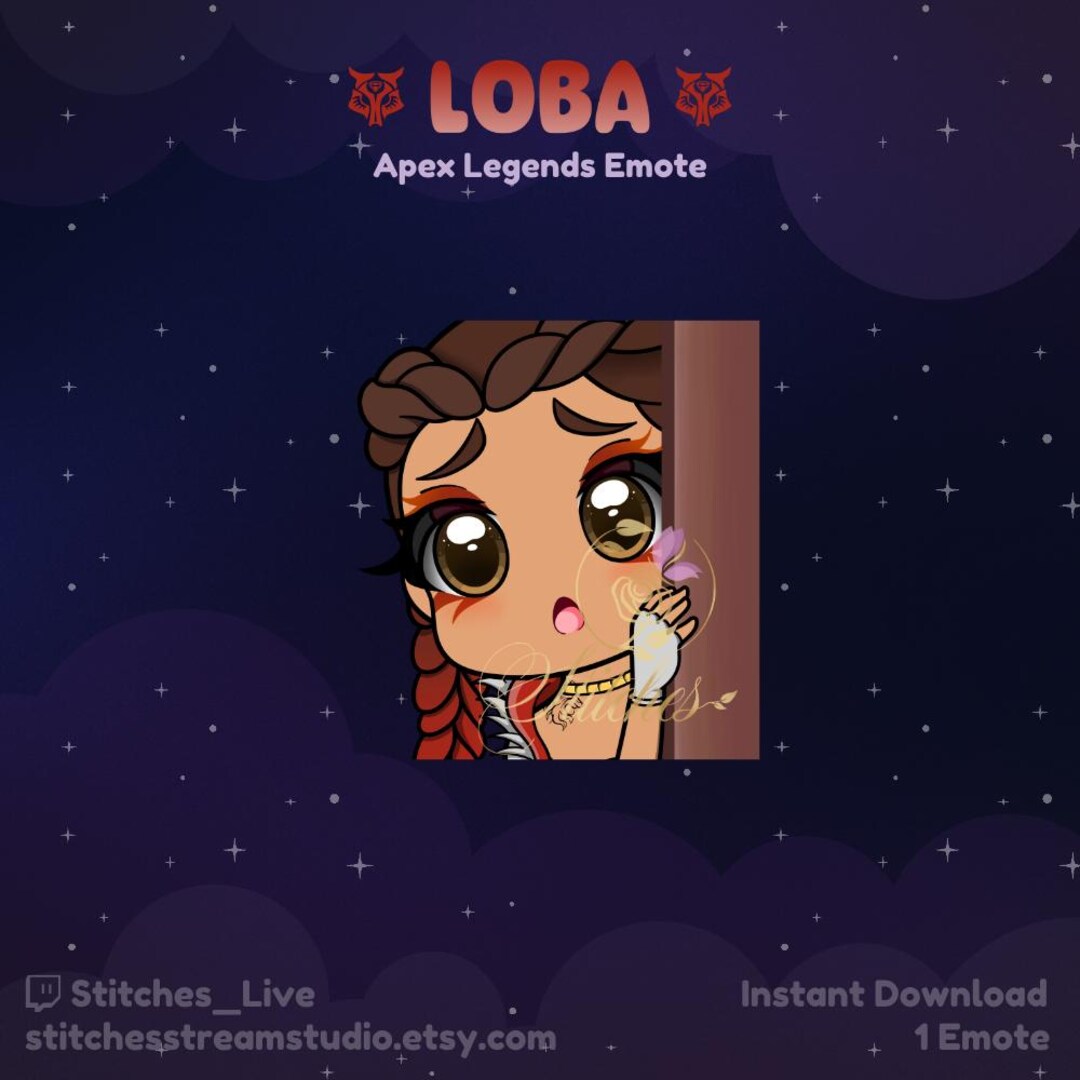 Apex Legends Loba Wall Lurk Twitch Emote | Streamer, Streaming Assets, Gaming, Emoji, Chibi ...