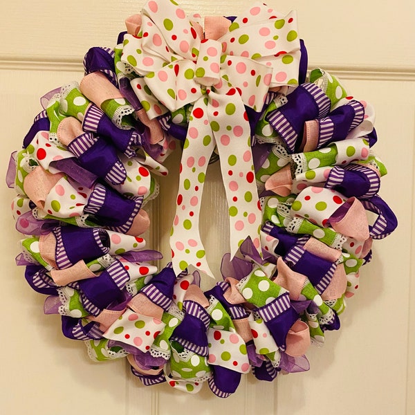 Pink Ribbon Wreath - Etsy