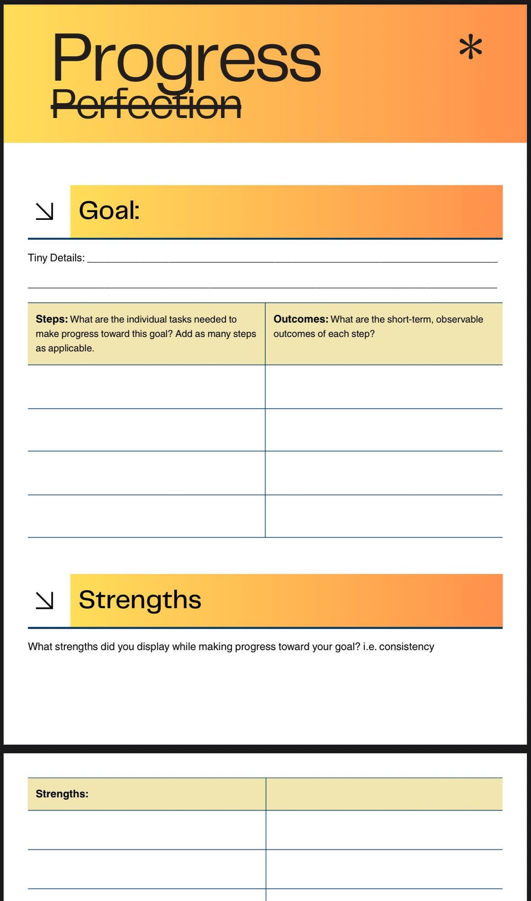 Therapy Goal Setting Worksheet: Easy - Etsy