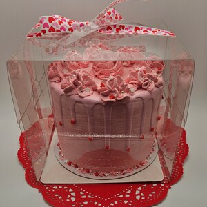 Fake Pink Sweetheart Cake, 5x5 Inch Cake, Faux Decor, Dessert Prop ...