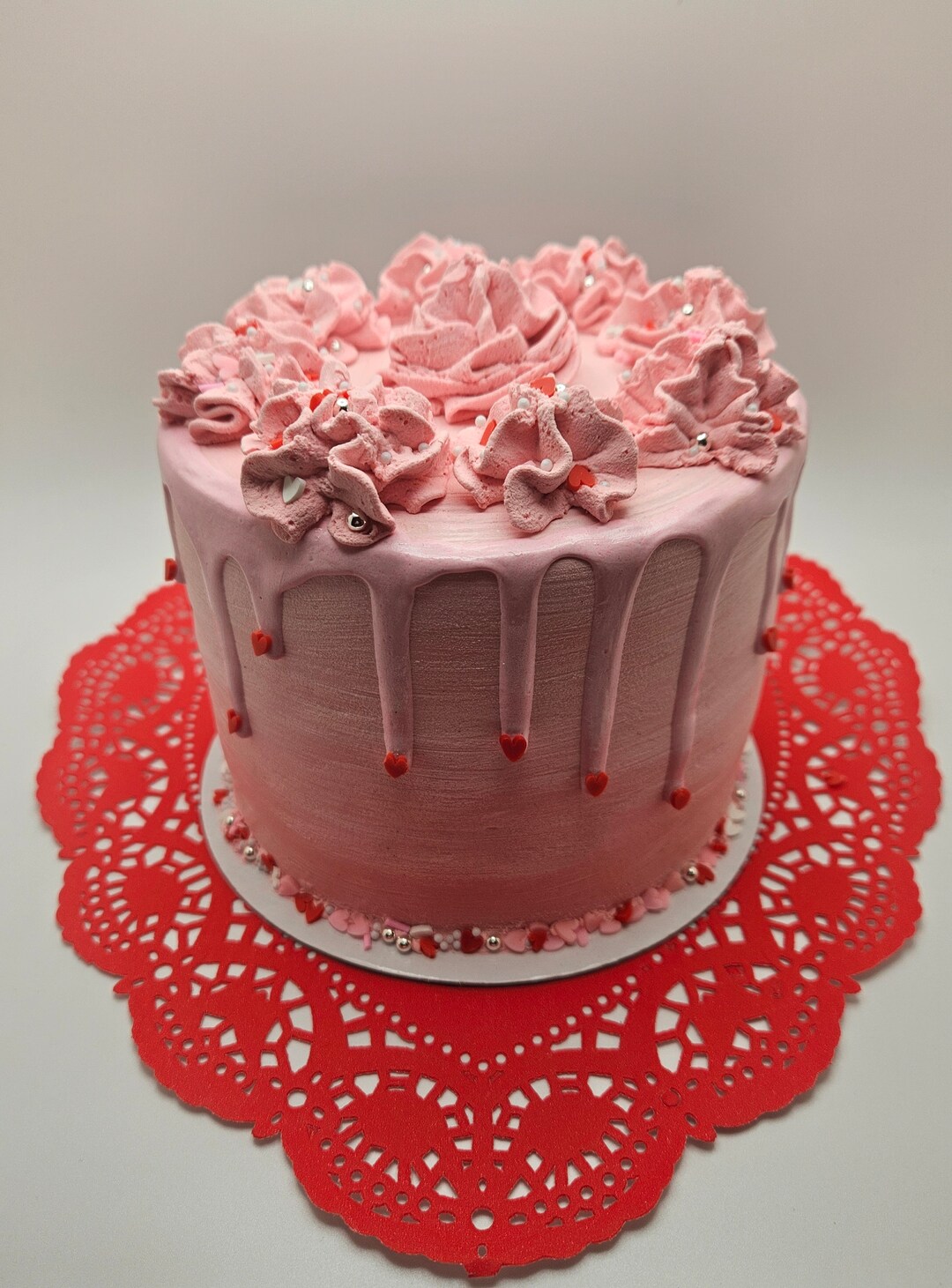 Fake Pink Sweetheart Cake, 5x5 Inch Cake, Faux Decor, Dessert Prop ...