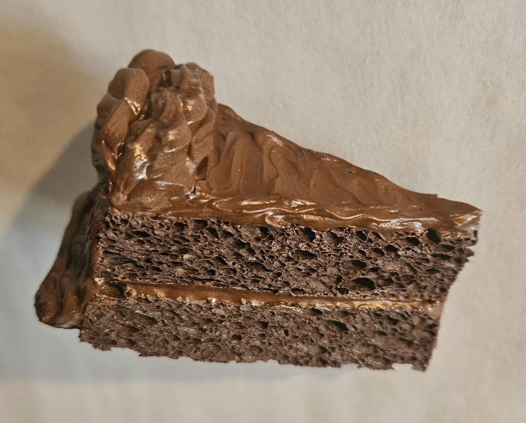 Slice of Cake Magnet, Chocolate Cake, Realistic Cake Magnet, Dessert ...