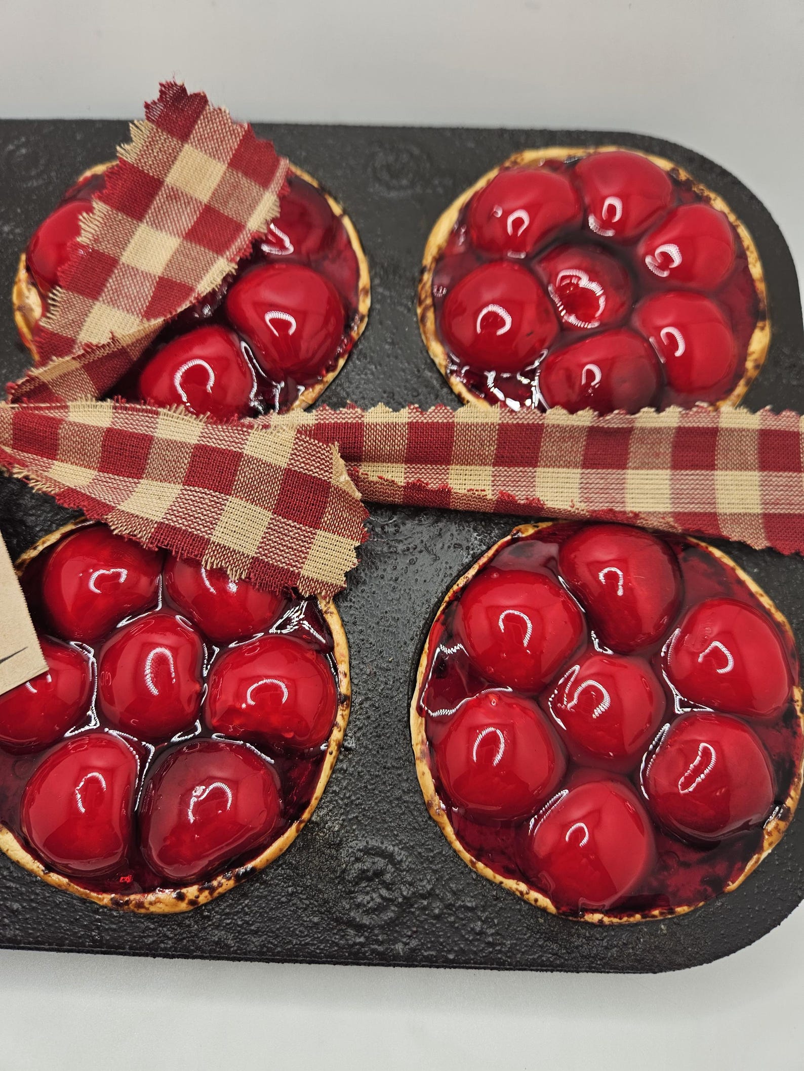 Fake Primitive Cherry Tarts, Faux Baked Goods, Prim Pantry, Hoosier ...