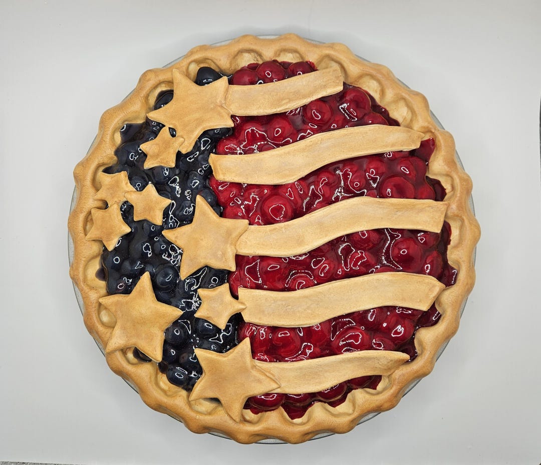 Fake Americana Pie, 9-inch, Cherry Blueberry, Full Size, Realistic, Pie ...