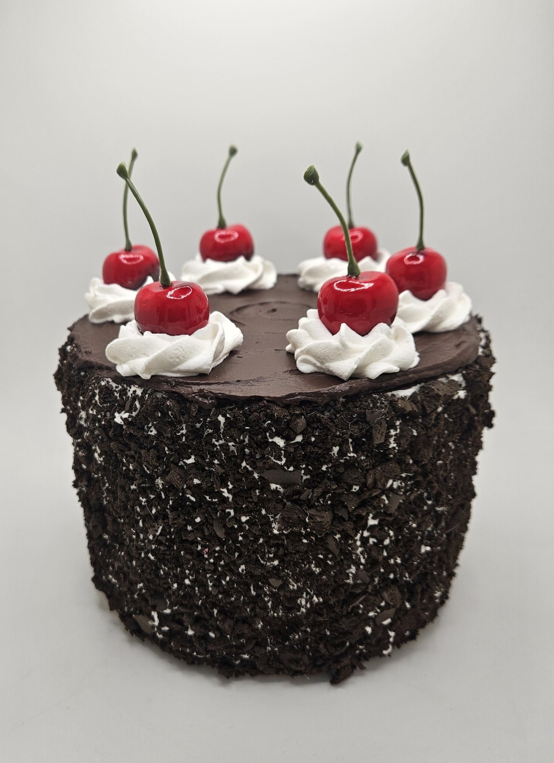Fake Black Forest Cake, 6x6 Inch Cake, Faux Decor, Dessert Prop ...