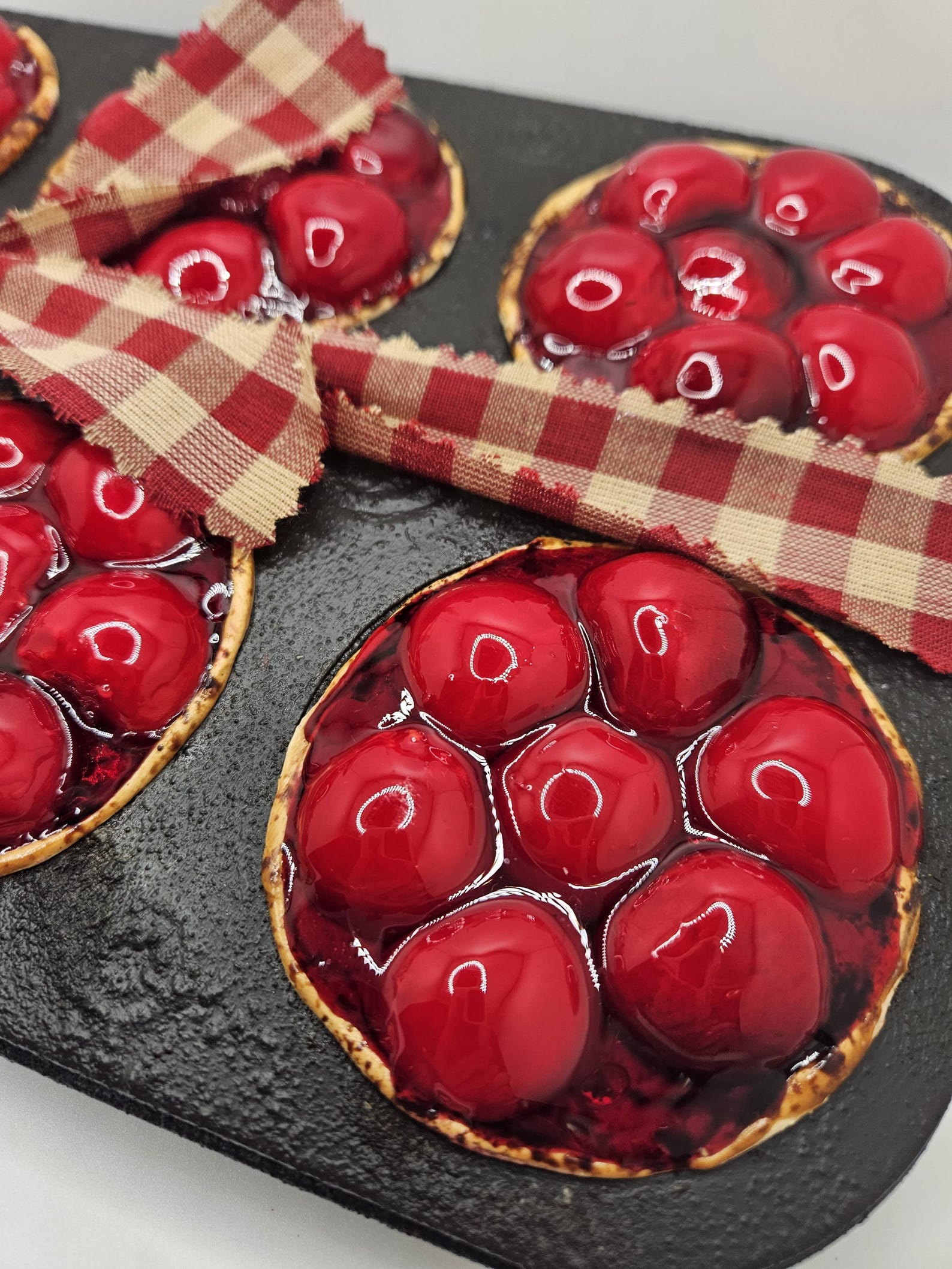 Fake Primitive Cherry Tarts, Faux Baked Goods, Prim Pantry, Hoosier ...