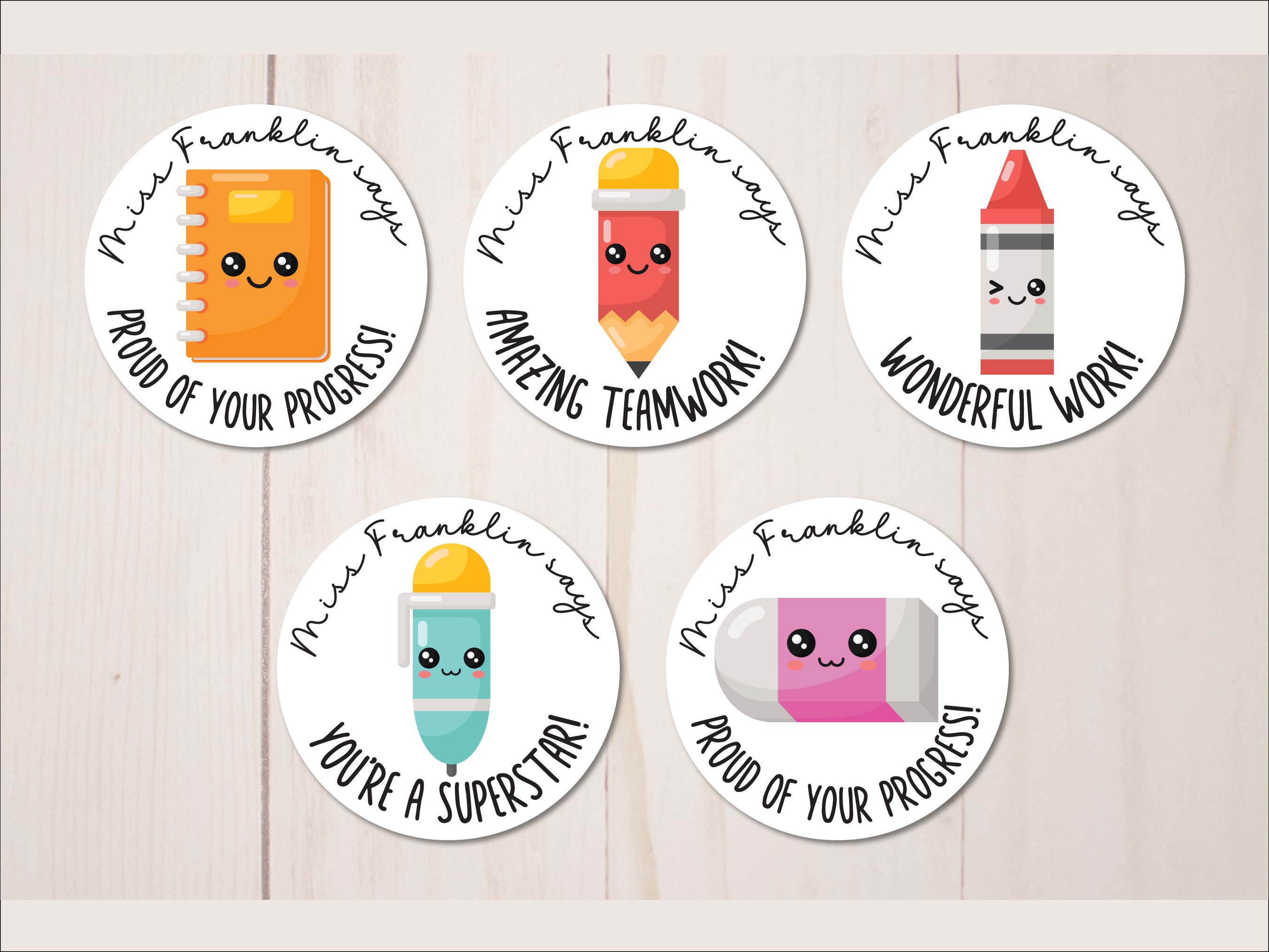 Personalised Teacher Stickers School Supplies Stickers - Etsy
