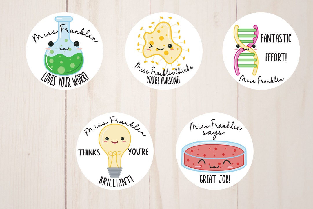 Personalised Teacher Stickers Science Teacher Stickers Personalised ...