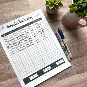 Sales Log Printable, Digital Download Sales Tracker, Facebook ...