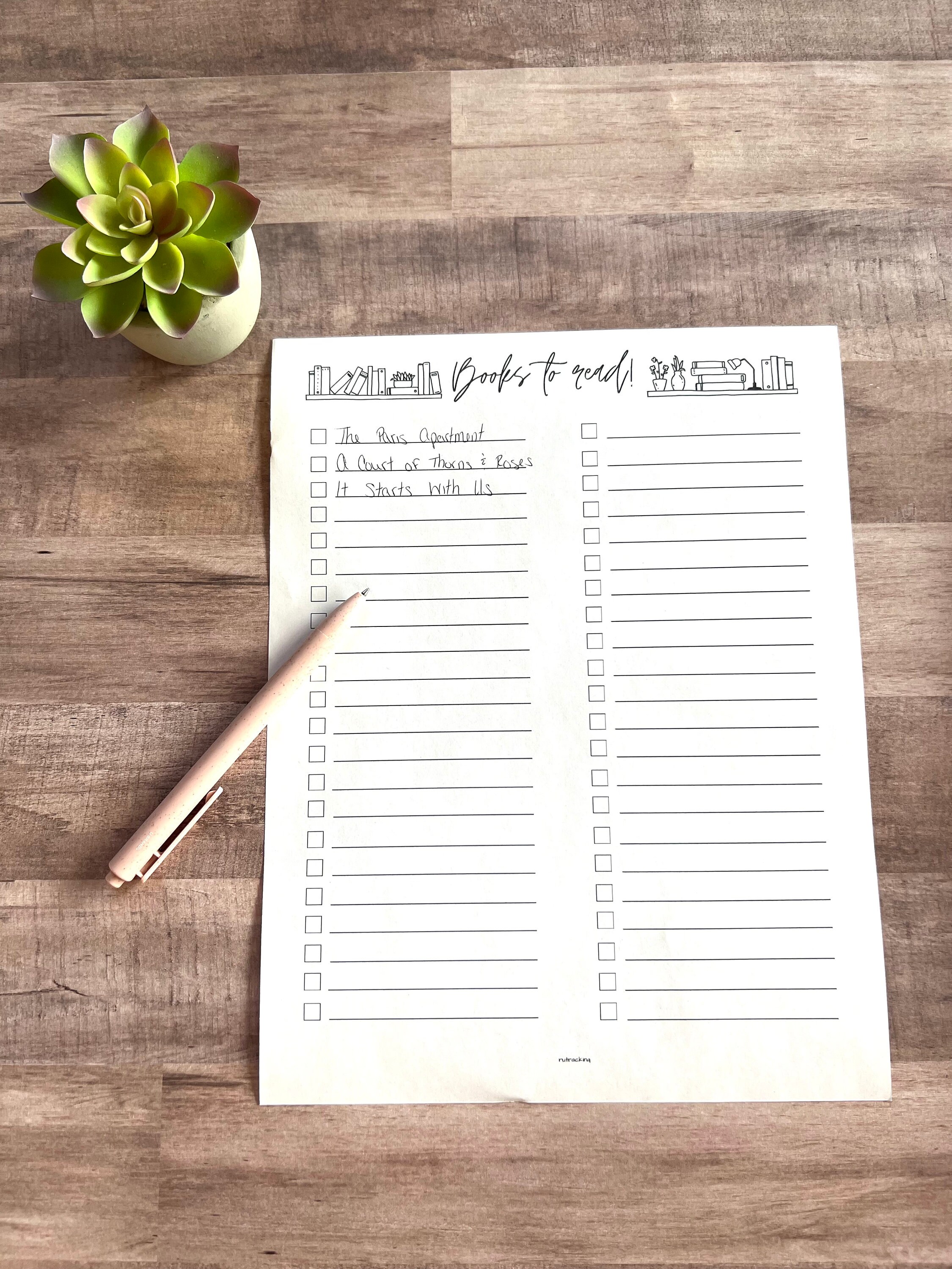 Book Tracker Printable, to Be Read List, Books I've Read List, Book Log ...