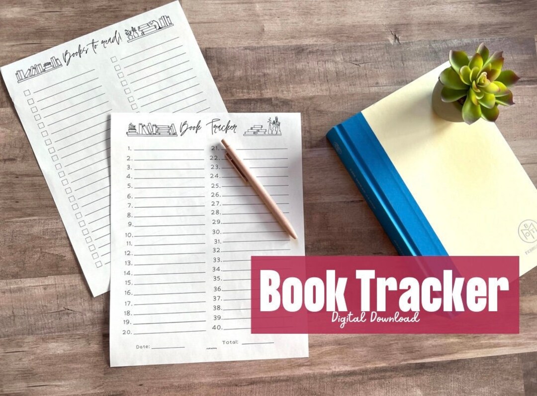 Book Tracker Printable, to Be Read List, Books I've Read List, Book Log ...