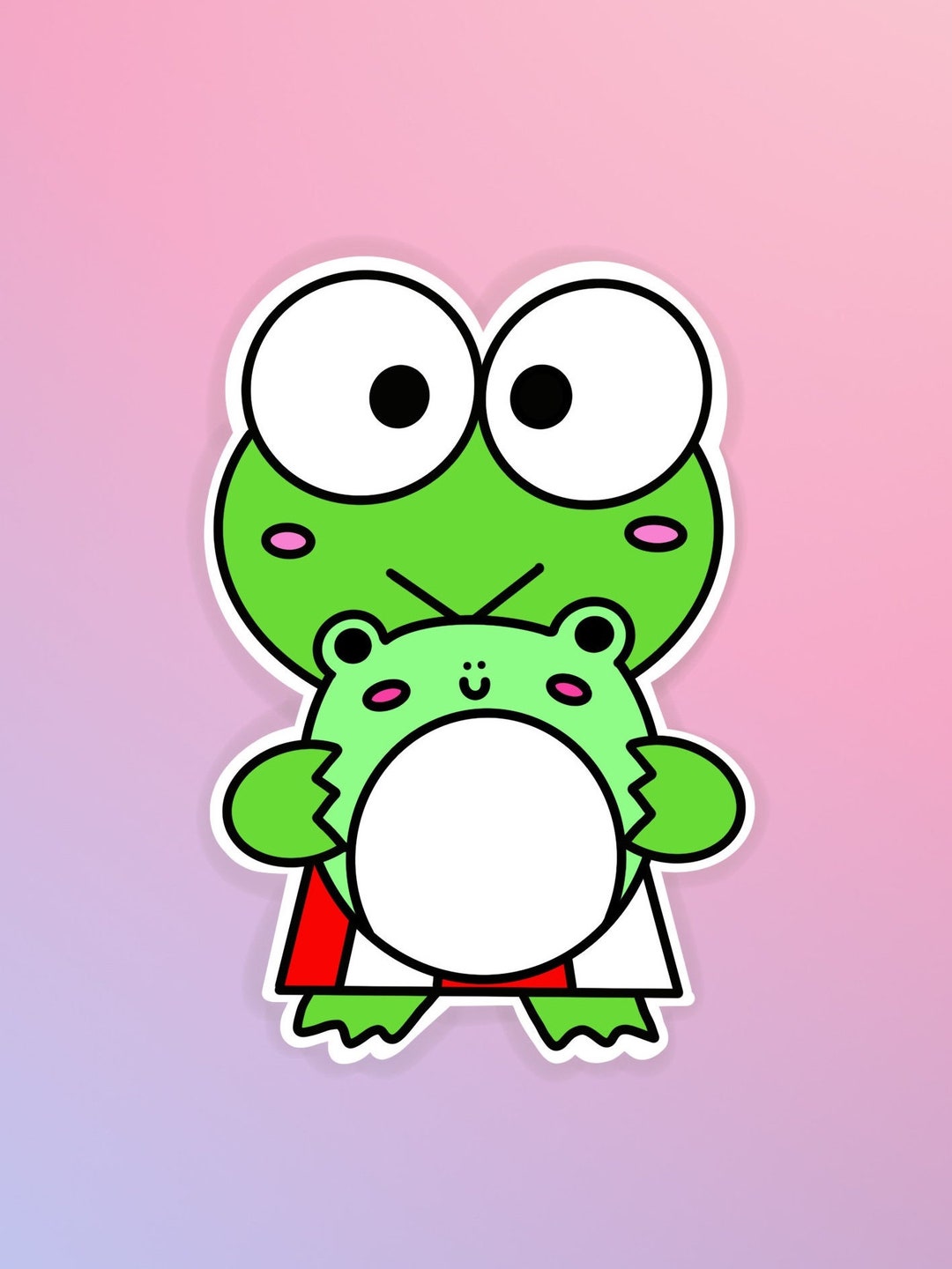 Sanrio Keropi Frog Wendy Squishmallow Sticker, Cute Froggy Glossy ...