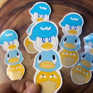 Pokemon Psyduck, Ducklett, Quaxly Sticker for Water Bottles / Laptops ...