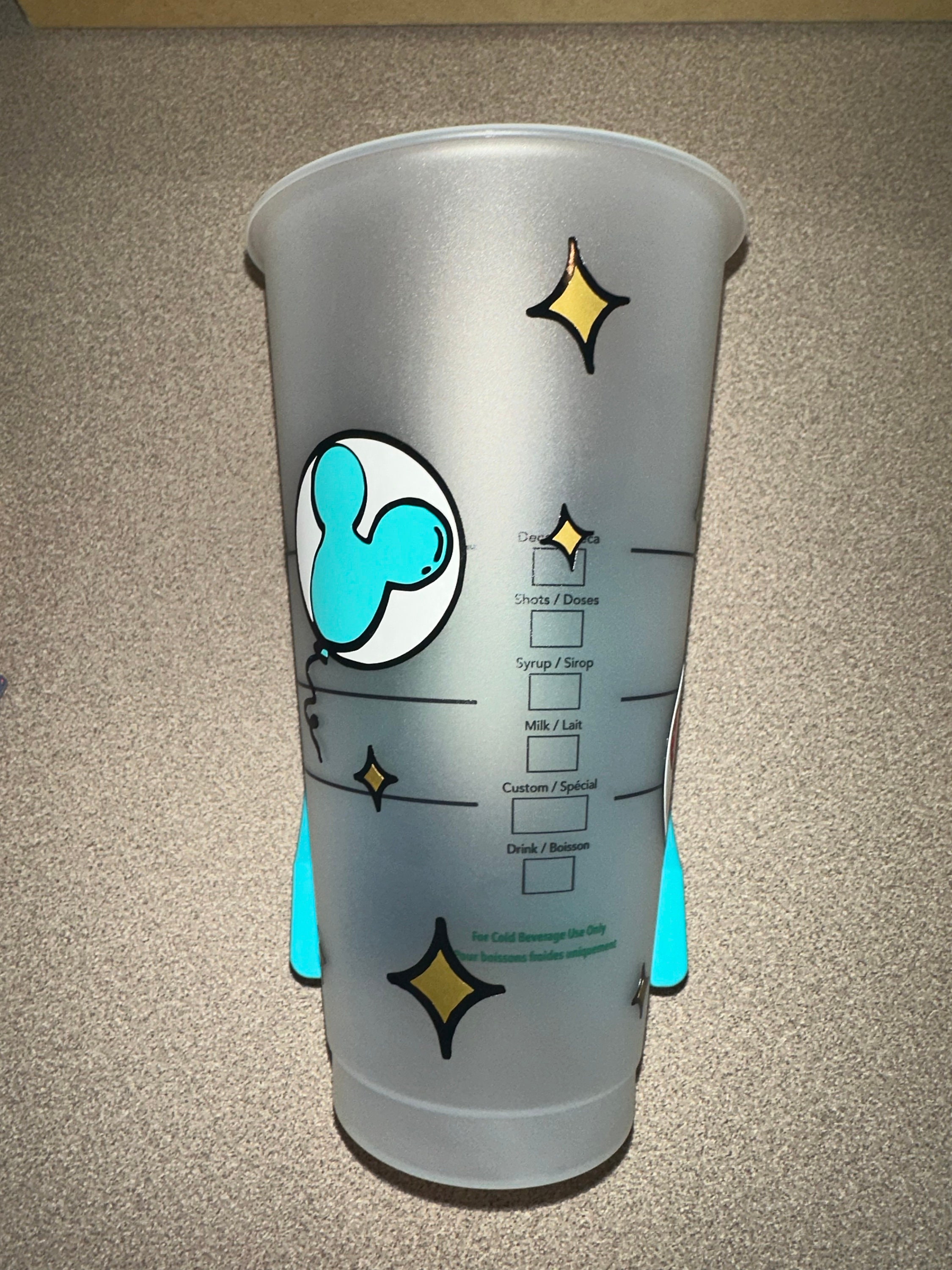 Disney Starbucks Cold Cup, Disney Castle and Balloon Cold Cup, Minnie ...