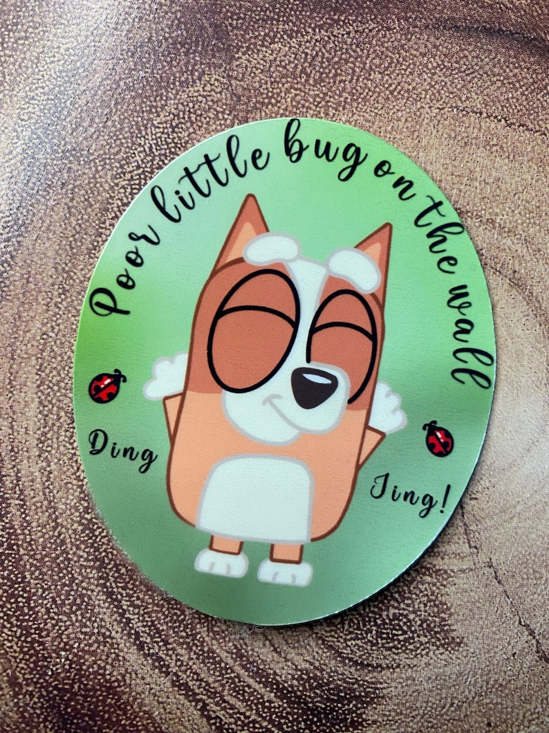 Bluey Bingo Cute Poor Little Bug on the Wall Ding Jing Vinyl - Etsy Ireland