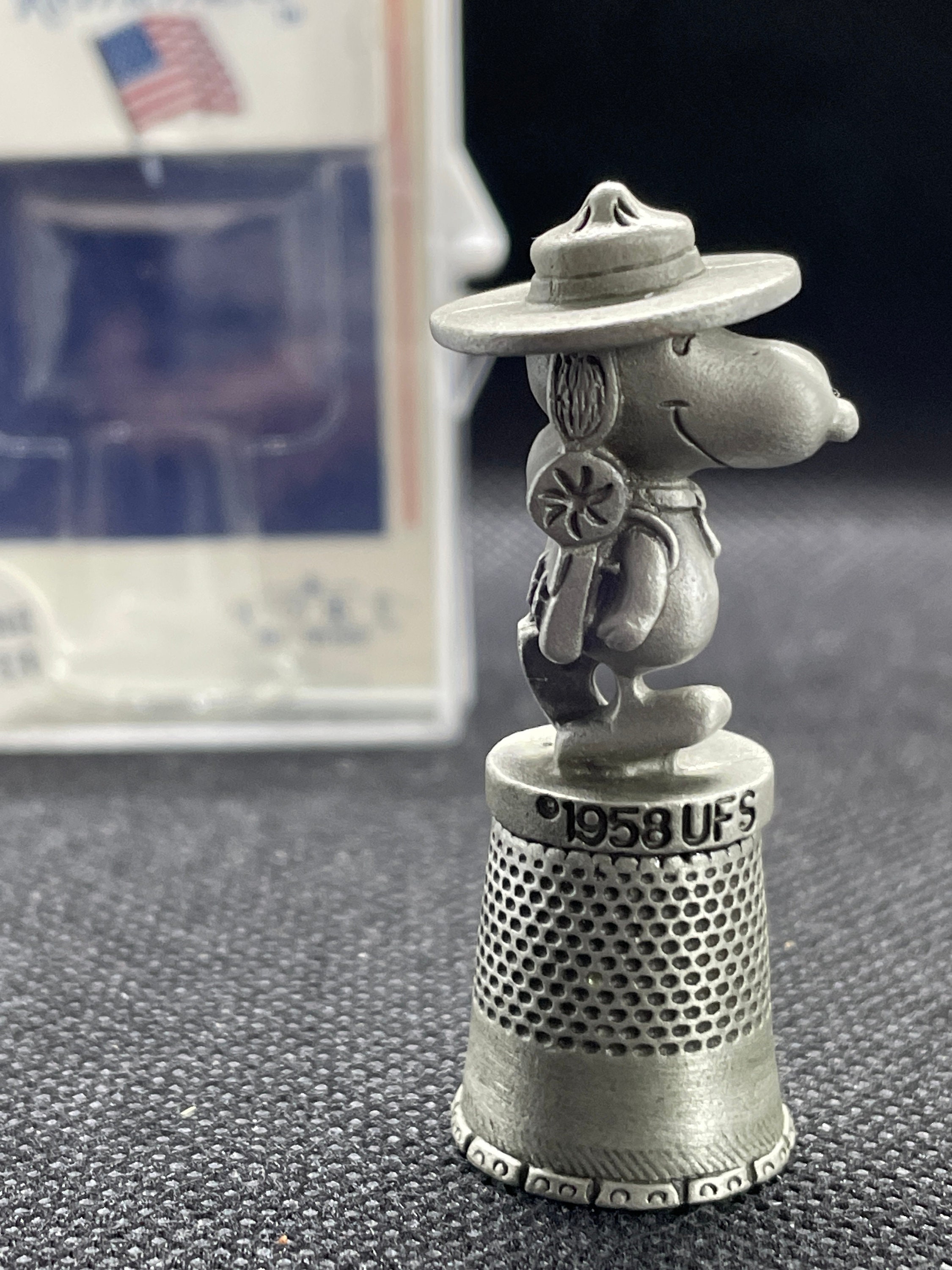 Vintage Knott's Berry Farm Peanuts Scout Snoopy Pewter Thimble MIB - Etsy