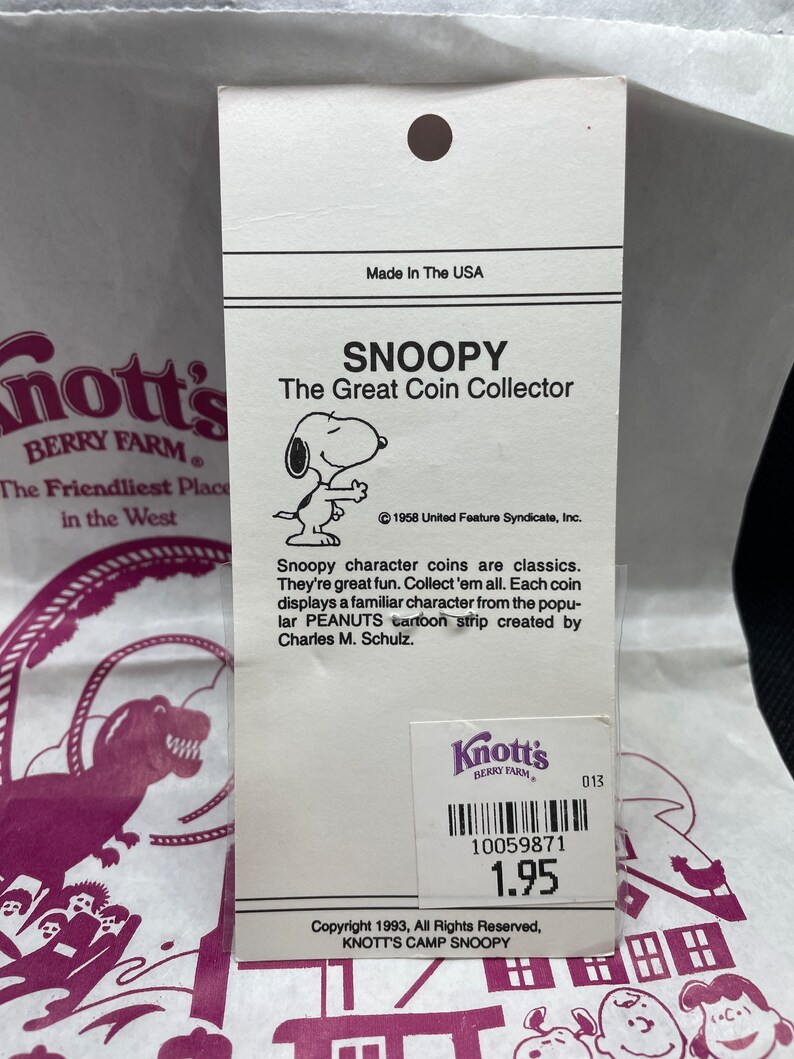 Vintage Knott's Berry Farm Peanuts Sally Brown Collector Coin Mint in ...