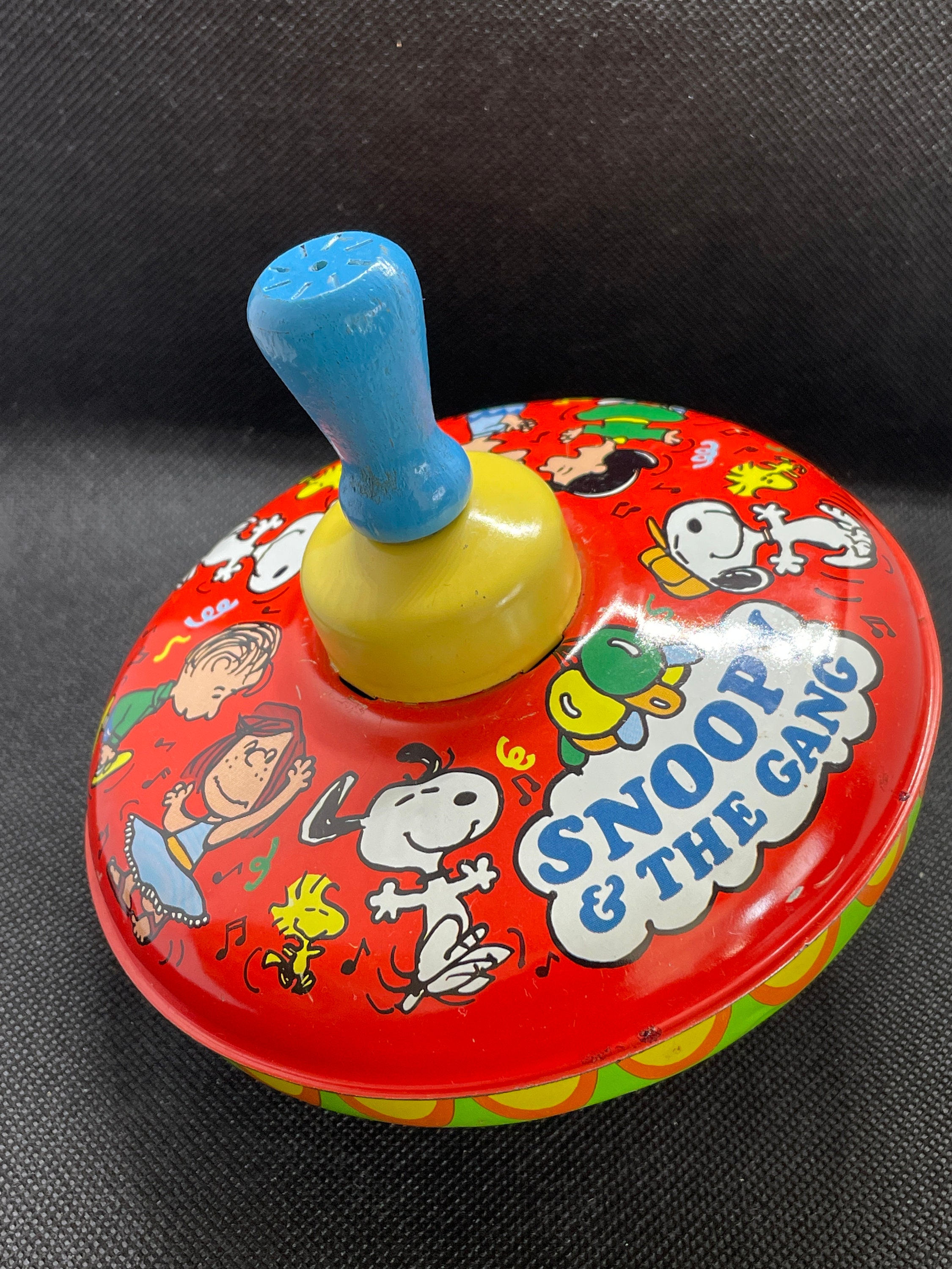 Vintage 60s Peanuts Snoopy and the Gang Tin Top Spinning Toy - Etsy