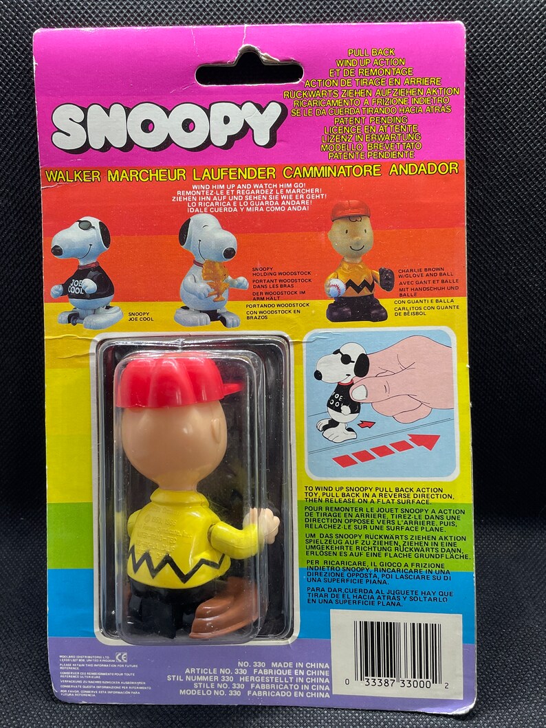 Vintage 1980s Peanuts Charlie Brown Pull Back Wind up Toy MIP - Etsy