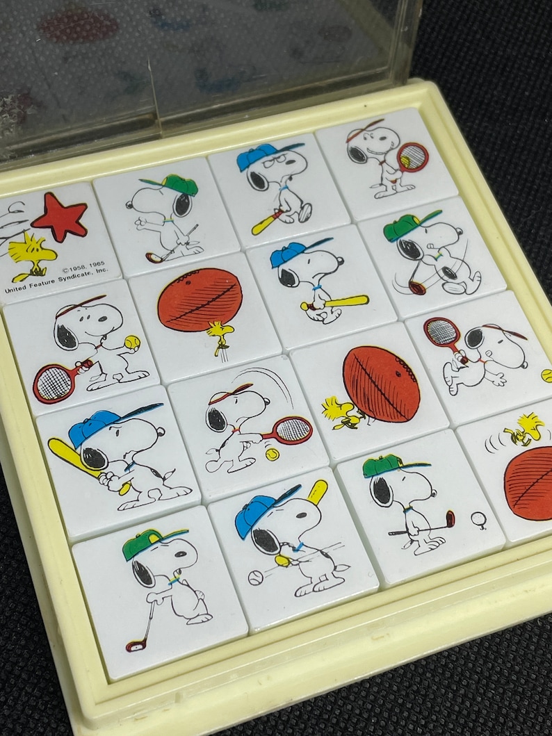 RARE Japan Peanuts Snoopy Sports Tic Tag Toe Tile Game Toy - Etsy