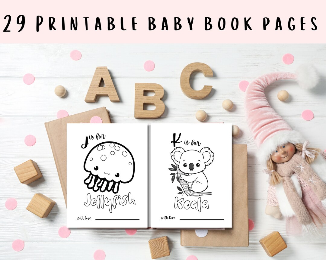 Baby's First Baby Animal ABC Book Baby Shower Coloring - Etsy