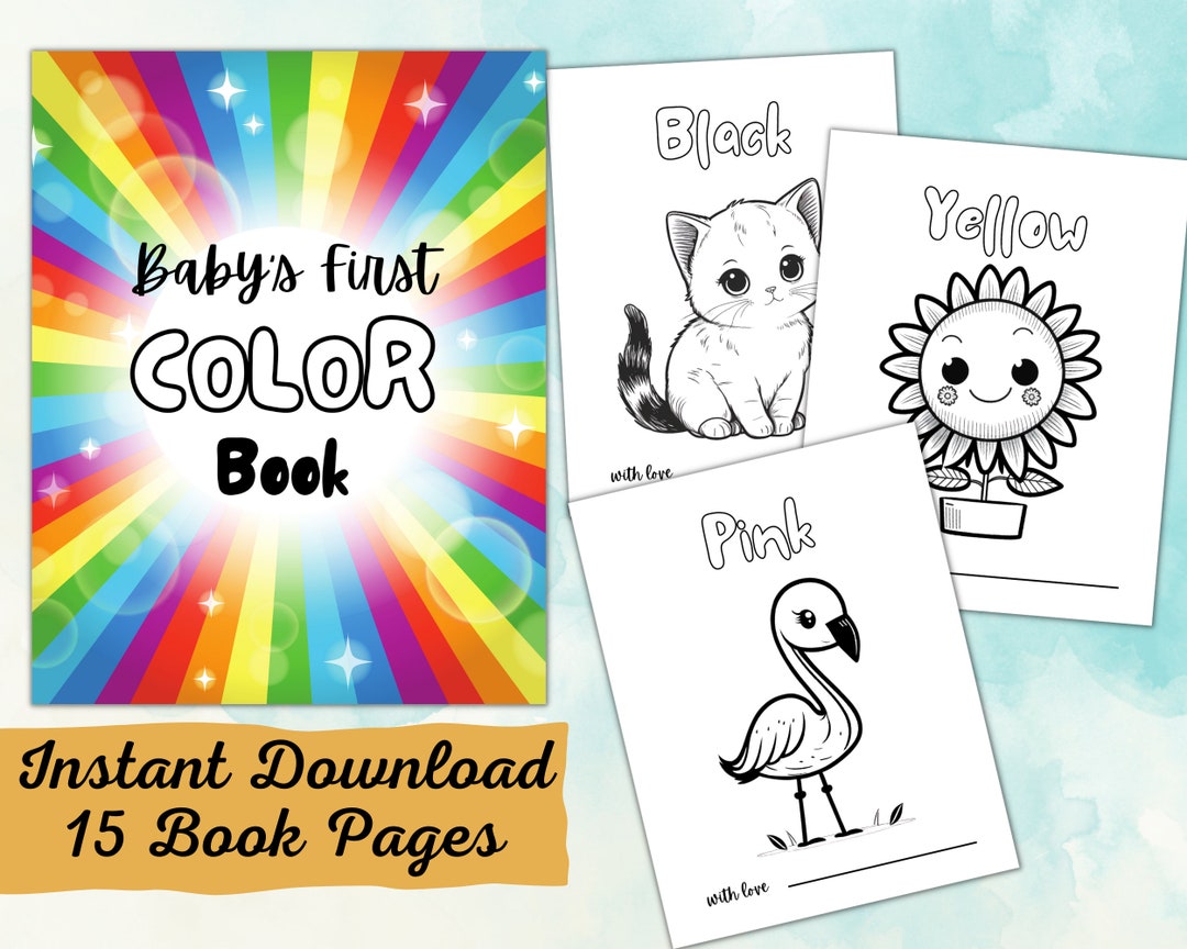 Baby's First Color Book for Baby Shower Instant Download Coloring for ...
