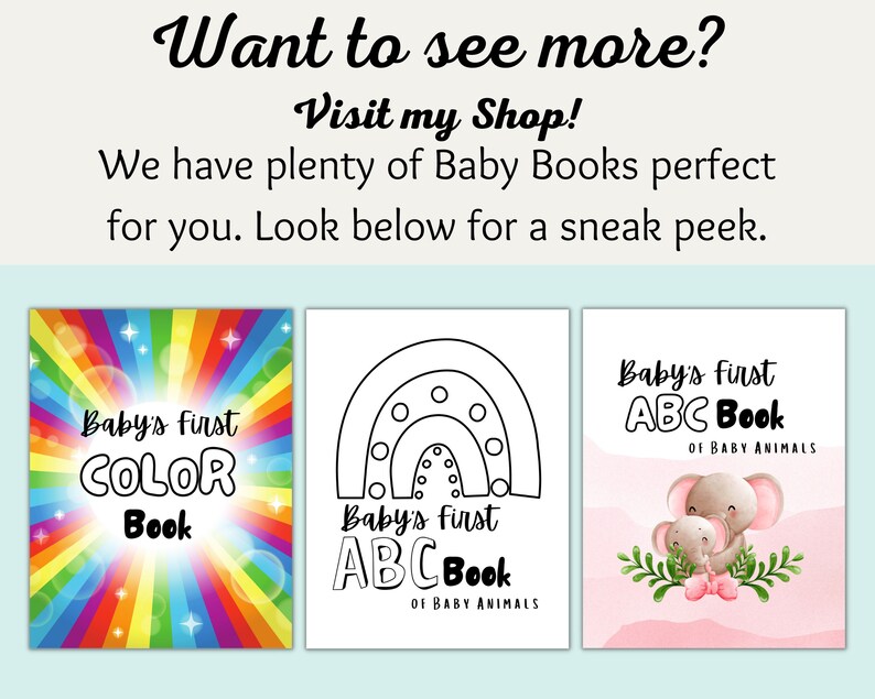 Baby's First Baby Animal ABC Book, Baby Shower Coloring Pages & Game ...