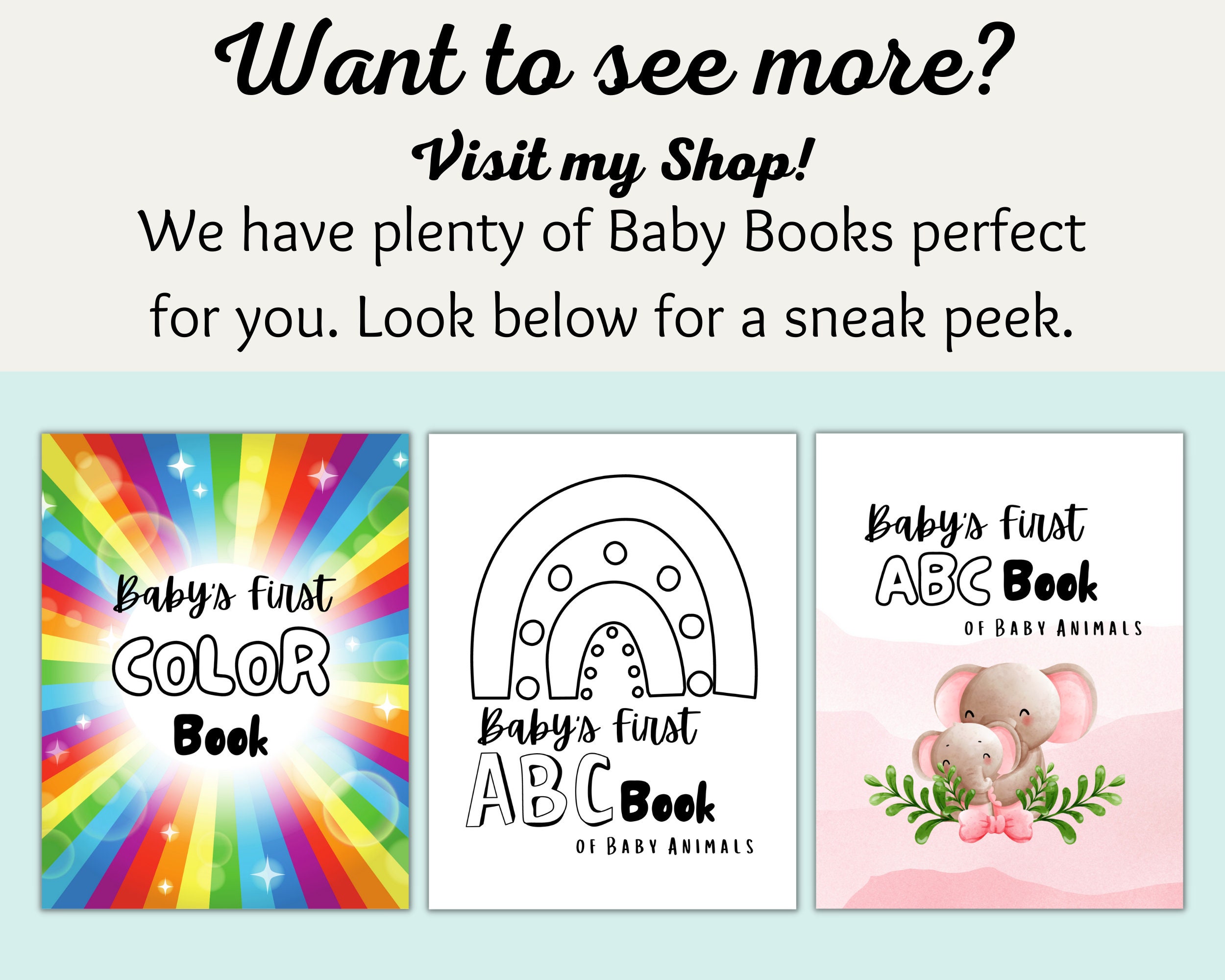 Baby's First ABC Book With Baby Animals Coloring Book for - Etsy