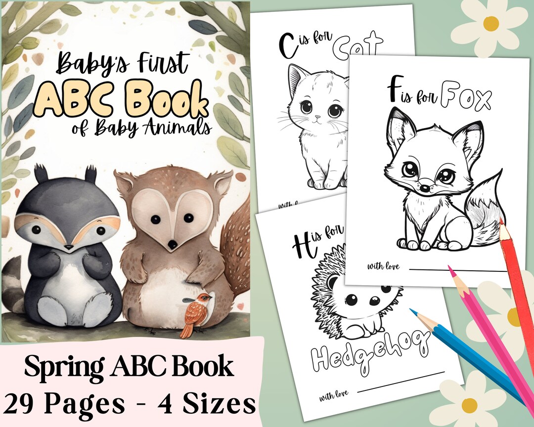 Beautiful Cottagecore Animals, Baby ABC Book Baby Animals, Coloring ...