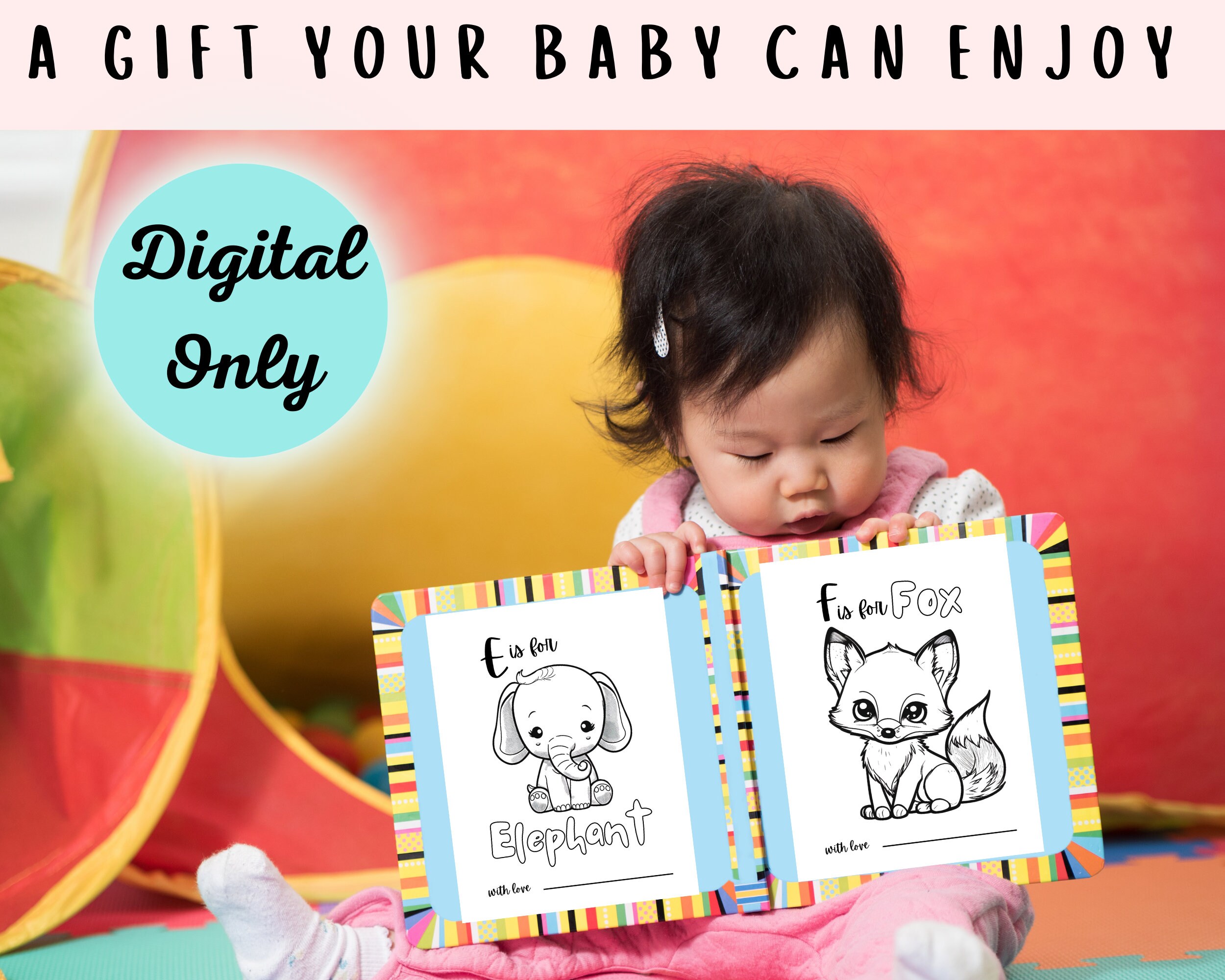 Baby's First ABC Book for Baby Shower Coloring Book With Baby Animals ...