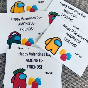 Kids Valentines Printable Cards - Among Us - Etsy