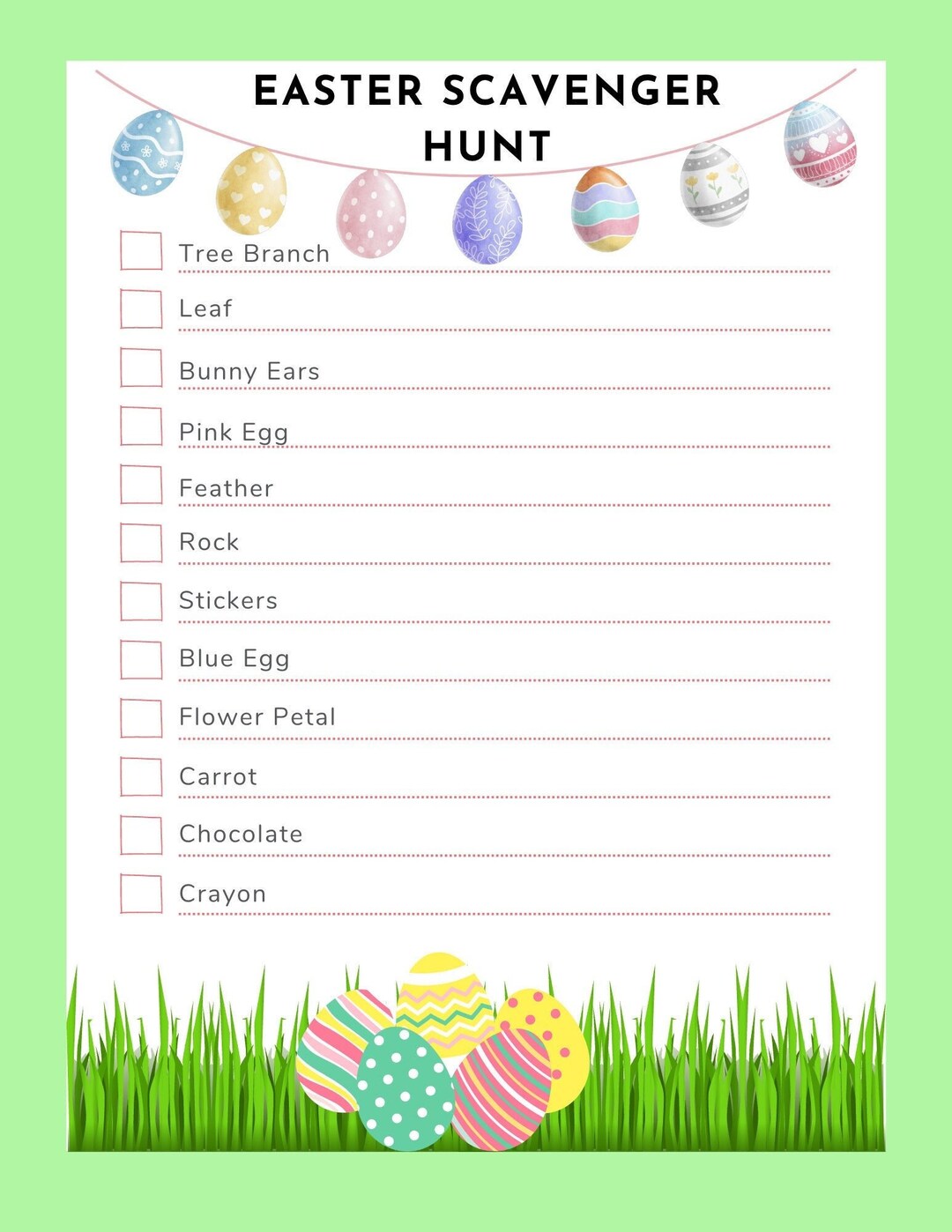 Easter Scavenger Hunt Printable - Etsy