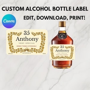 Alcohol Label - Etsy