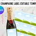 Mini Champagne Bottle Labels Size Template | Canva Editable Custom ...