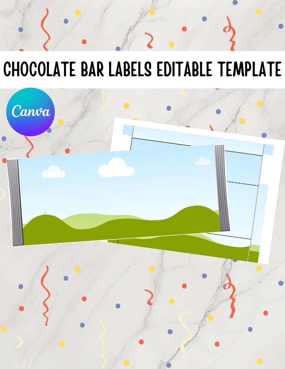 Chocolate Bar 1.55oz Label Template | Canva Editable Custom Party ...