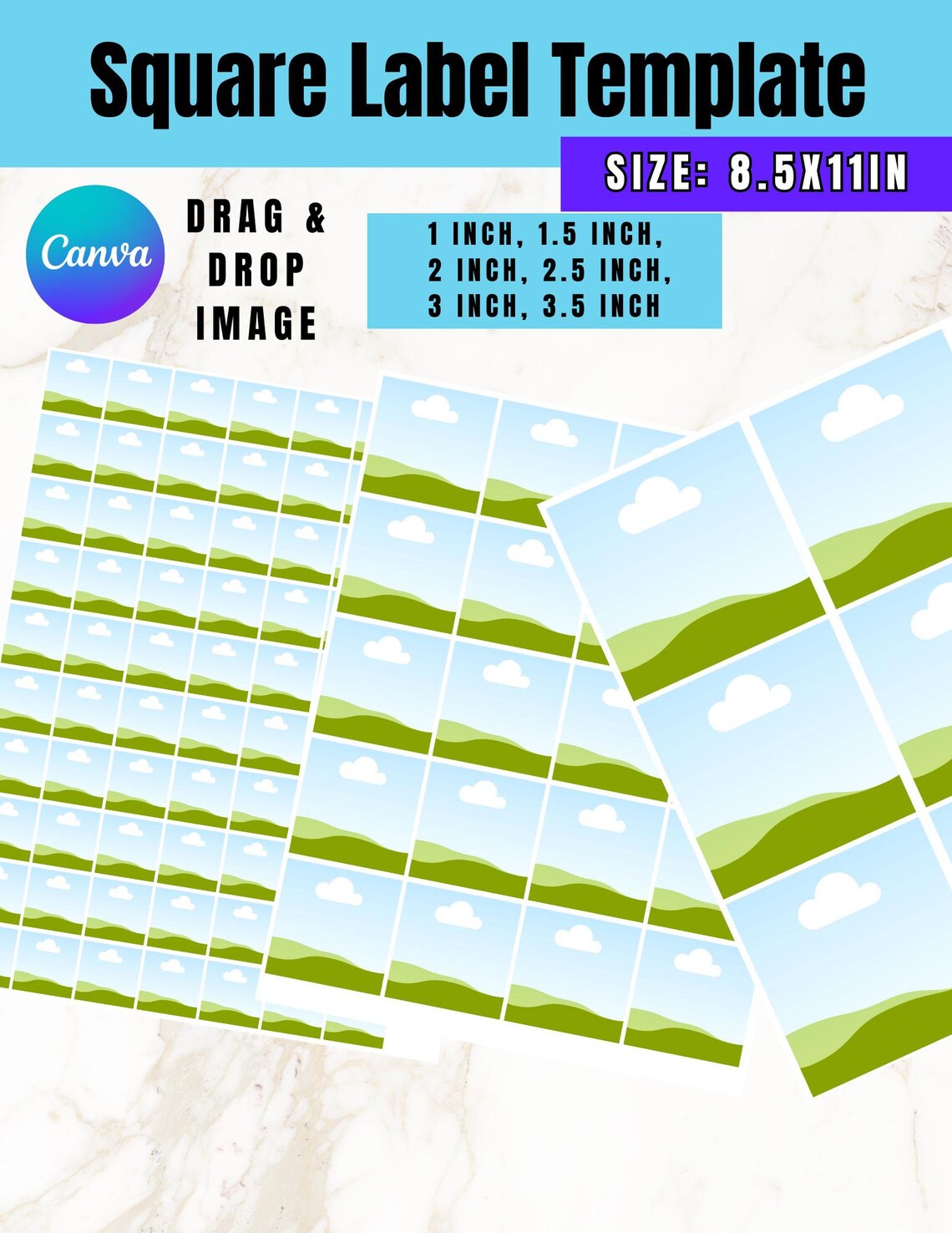 Square Label | Label Template Bundle| Party Favors Template | Canva ...