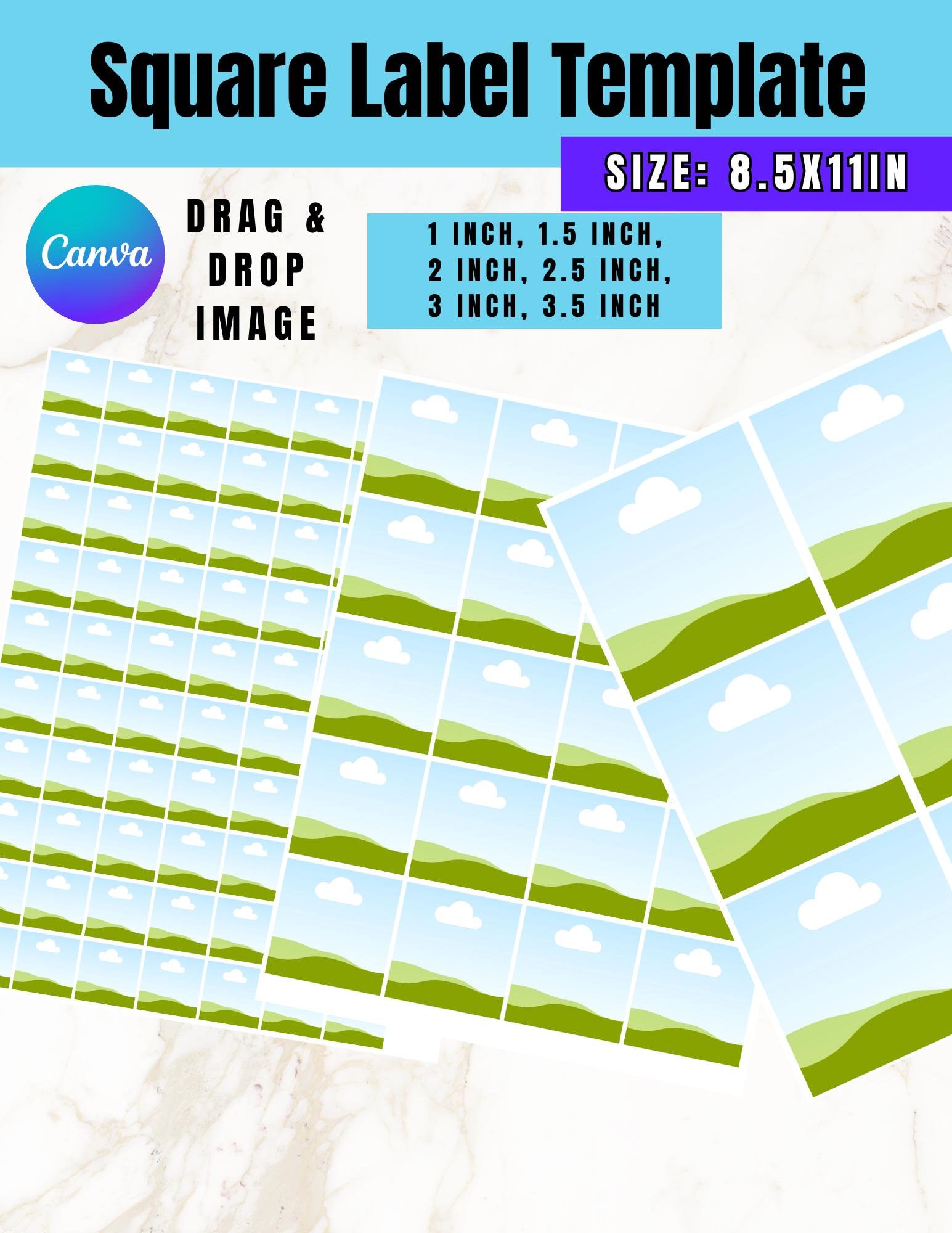 Square Label | Label Template Bundle| Party Favors Template | Canva ...