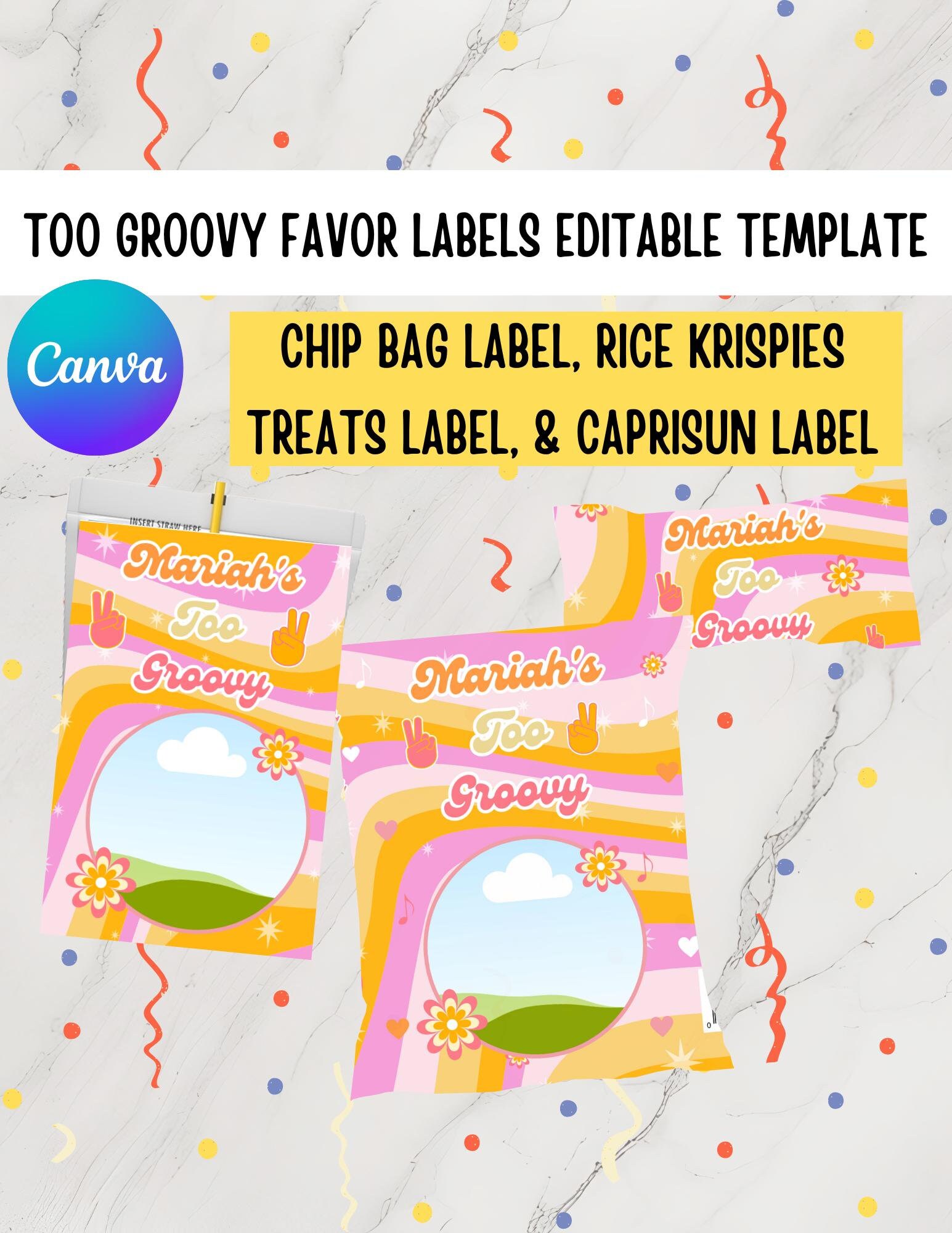 Too Groovy Party Favor Bundle | Chip Bag | Rice Krispies Treat ...