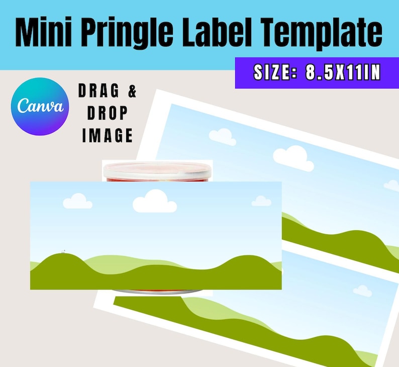 Mini Pringle Label Template | Party Favors Template | Canva Digital ...