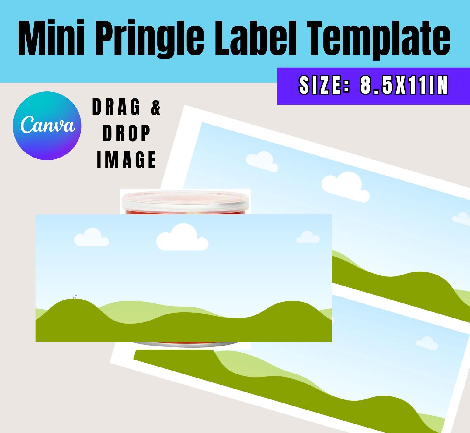 Mini Pringle Label Template | Party Favors Template | Canva Digital ...